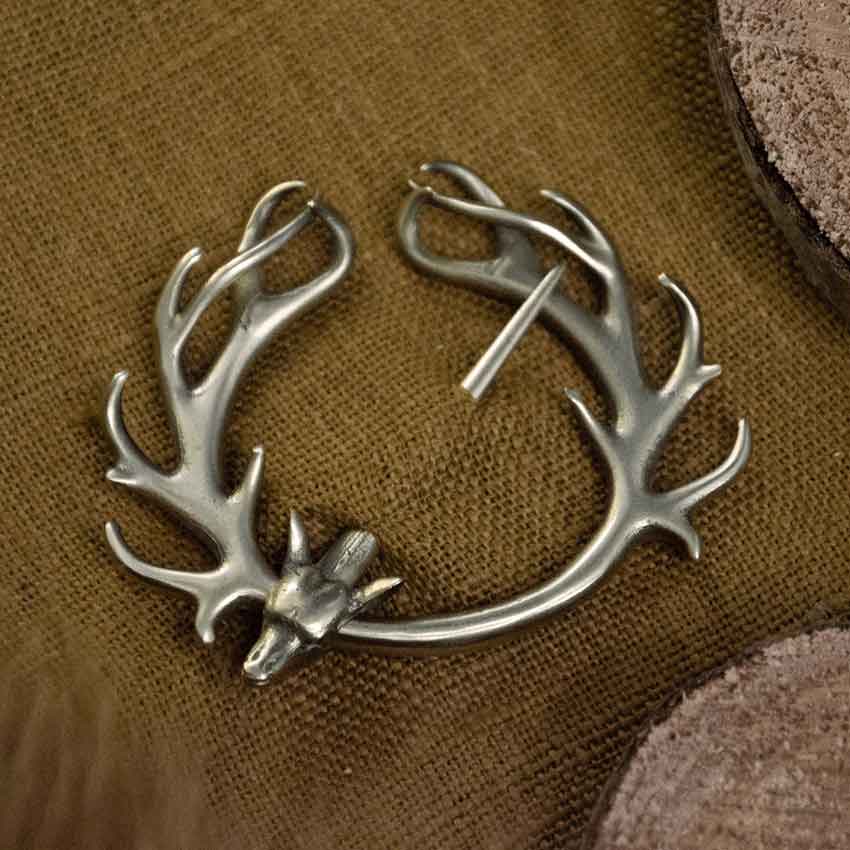 Horned Deer Cloak Pin