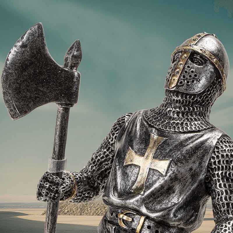 Medieval Crusader Axeman Statue