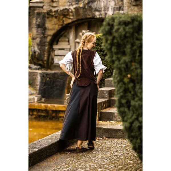 Odette Medieval Velvet Bodice - Dark Brown