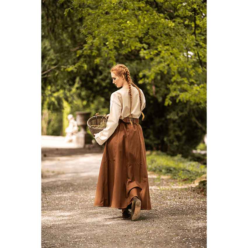 Smilla Heavy Cotton Medieval Skirt - Tobacco Brown