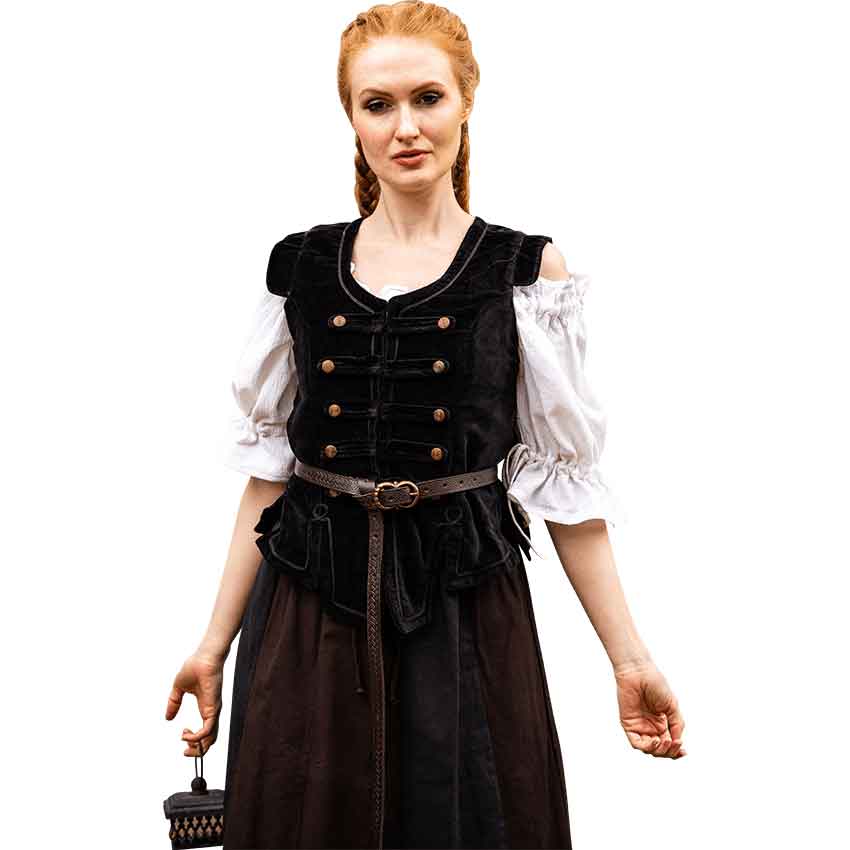 Adaliz Medieval Military Bodice - Black
