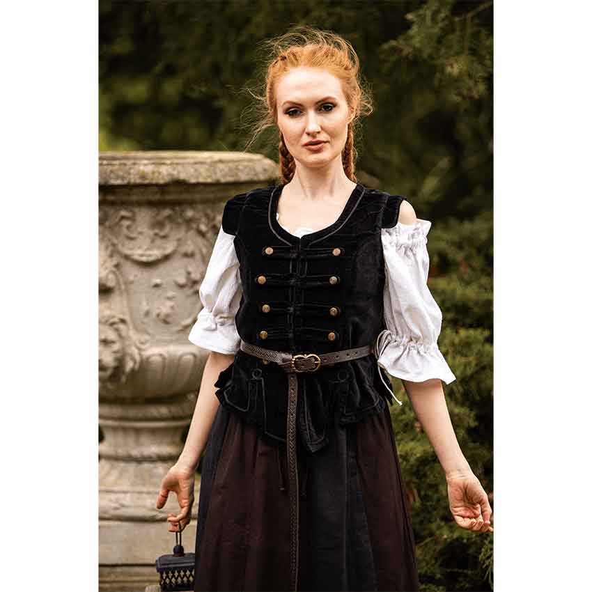 Adaliz Medieval Military Bodice - Black