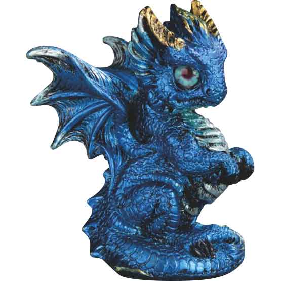 Blue Mini Dragon Statue
