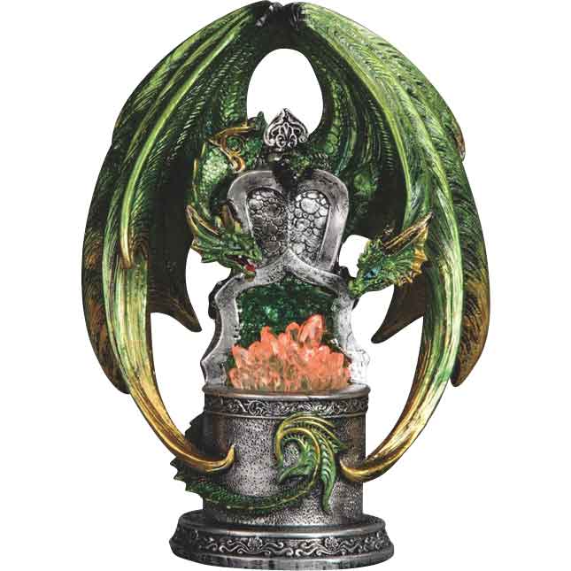 LED Treasure Box with Dragons Statue