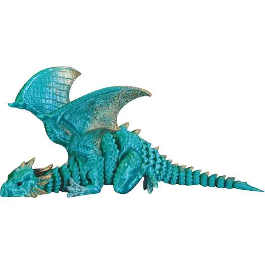 Articulated 3D Sleeping Turquoise Dragon
