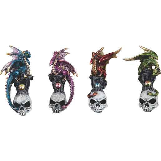 Dragons on Skulls Statue Set