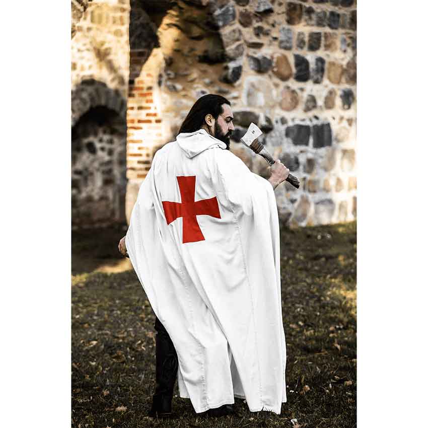 Arnulf Knights Templar Cloak - White with Red