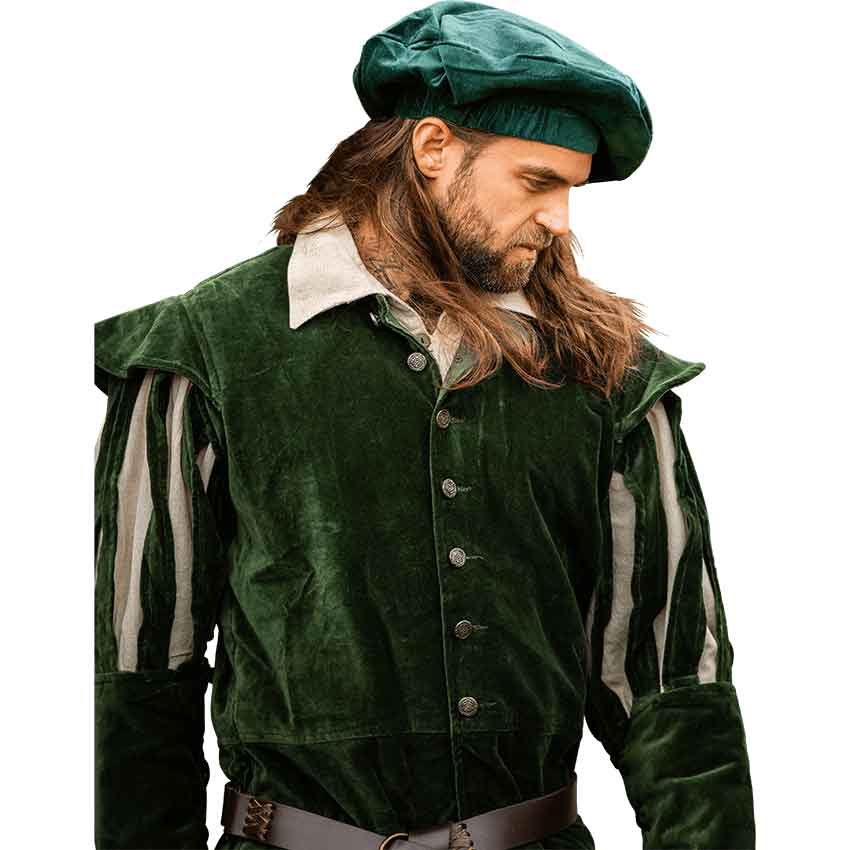 Kurt Medieval Velvet Beret - Green