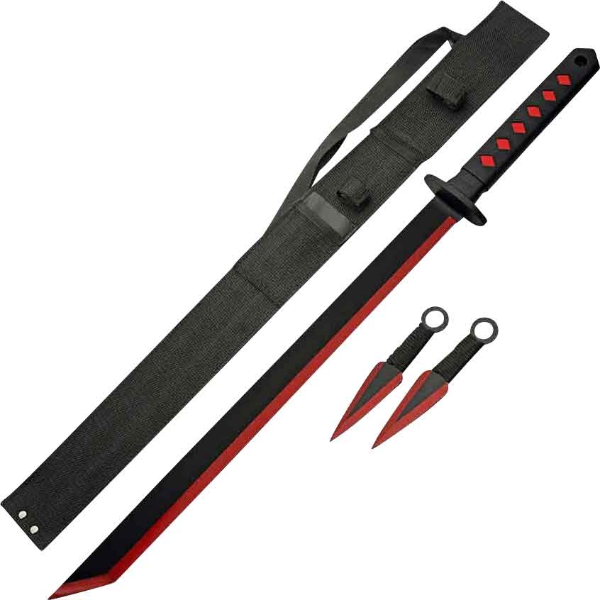 Red Blade Ninja Sword Thrower Set