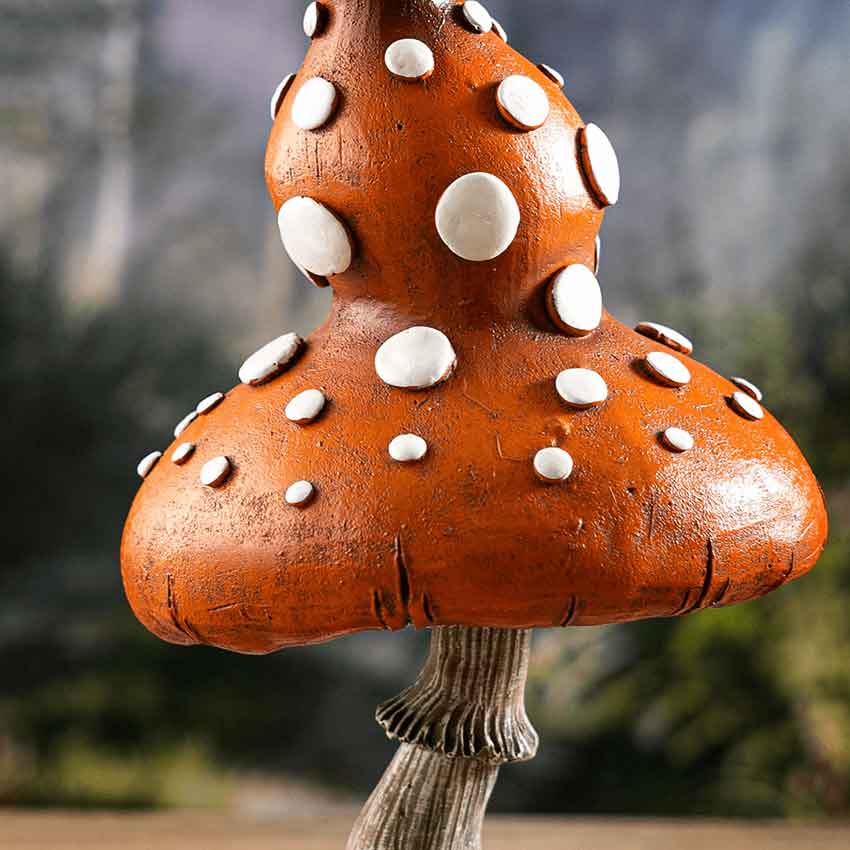 Red Garden Mushroom Statue