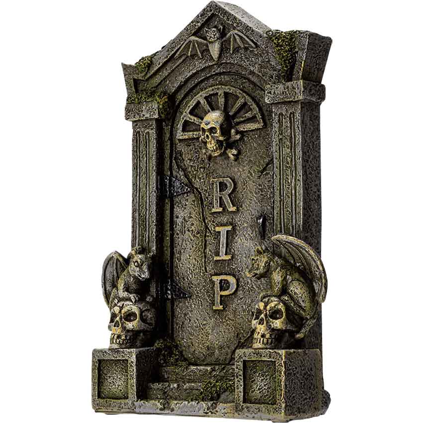 Overgrown Tombstone Statue